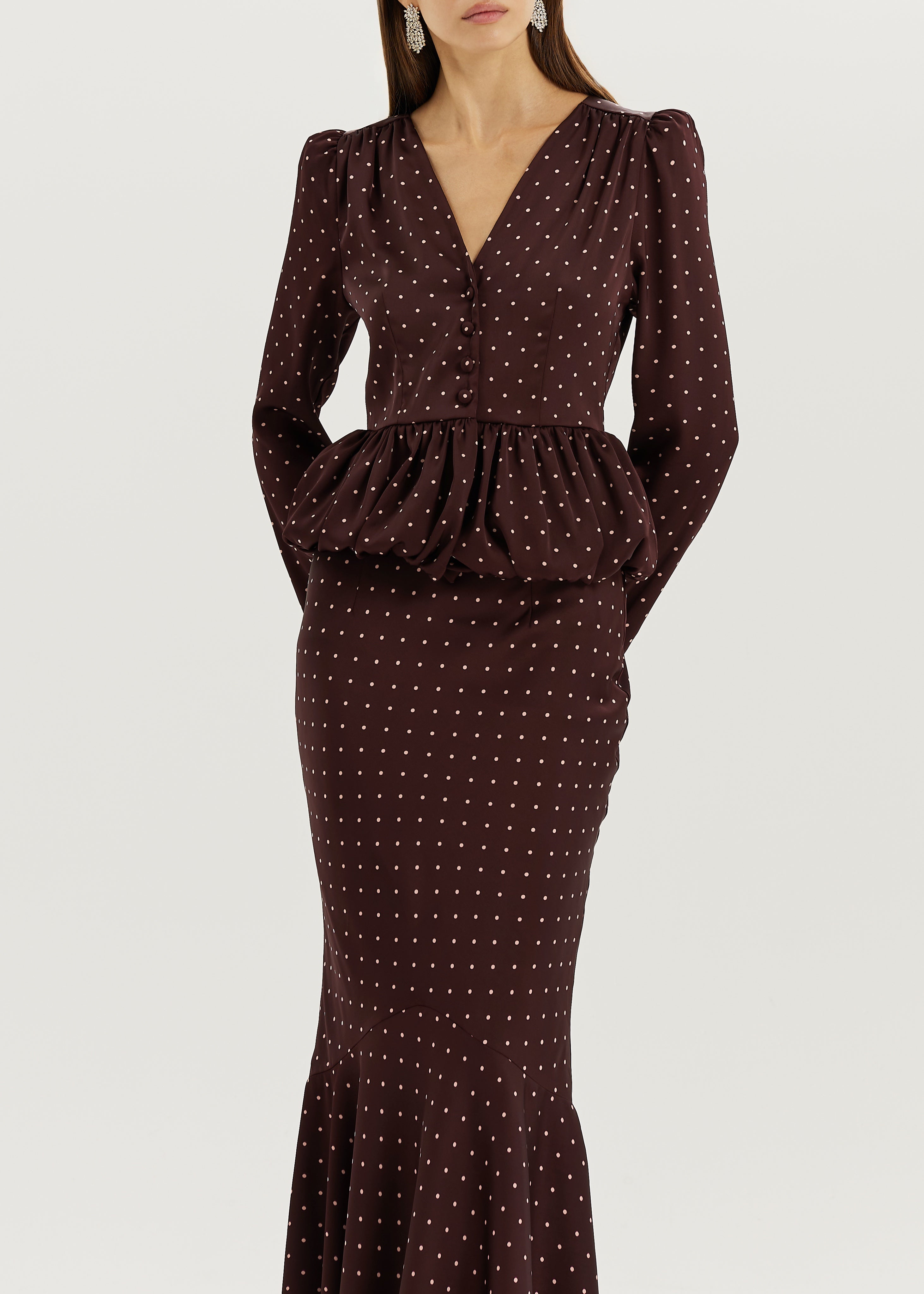 Alexandra Polka Blouse | Merlot – VITA GRACE